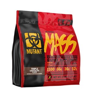 mutant mass | weight mass gainer protein powder - high calorie protein powder for mass gain - triple chocolate - 5 pound