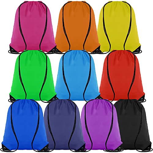 Topspeeder 10 Colors Drawstring Backpack Bags Sack Pack Cinch Tote Sport Storage Polyester Bag for Gym Traveling