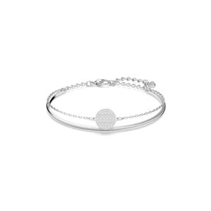 swarovski ginger bangle bracelet, rhodium finish, clear crystals