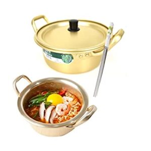 Korean Ramen Noodle Pot 6.3"(16cm) + Chopstick (1 Pair) + Dish scrubber, Made in Korea (Standard version)