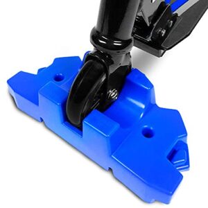 50 strong scooter stand - fits most scooters - interlocking offset extra stable base - blue