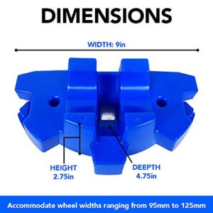 50 Strong Scooter Stand - Fits Most Scooters - Interlocking Offset Extra Stable Base - Blue