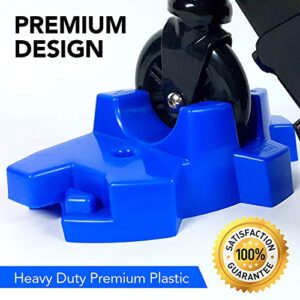 50 Strong Scooter Stand - Fits Most Scooters - Interlocking Offset Extra Stable Base - Blue