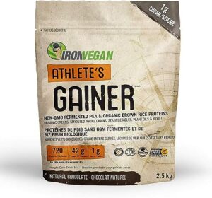 ironvegan gainer chocolate protein powder, 2500 gr