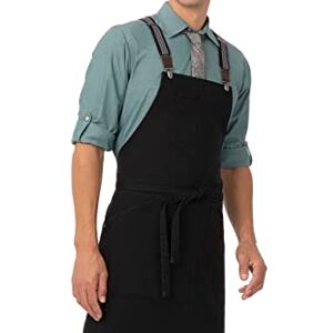 Chef Works Unisex Berkeley Bib Apron, Jet Black, One Size