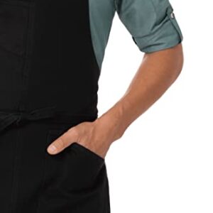 Chef Works Unisex Berkeley Bib Apron, Jet Black, One Size