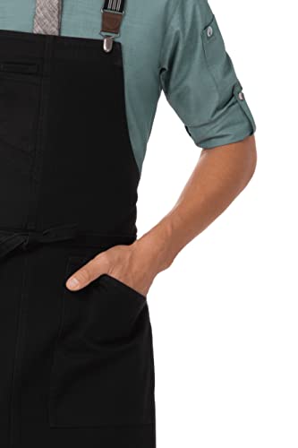 Chef Works Unisex Berkeley Bib Apron, Jet Black, One Size