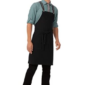 Chef Works Unisex Berkeley Bib Apron, Jet Black, One Size