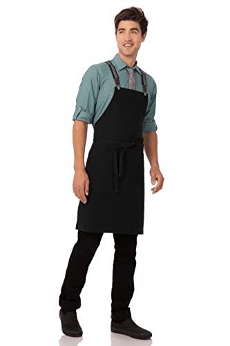 Chef Works Unisex Berkeley Bib Apron, Jet Black, One Size