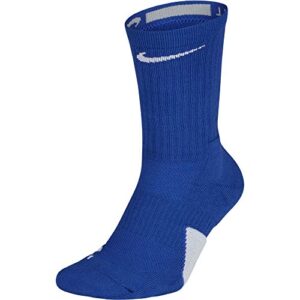 nike elite basketball crew socks (game royal/white, x-large)