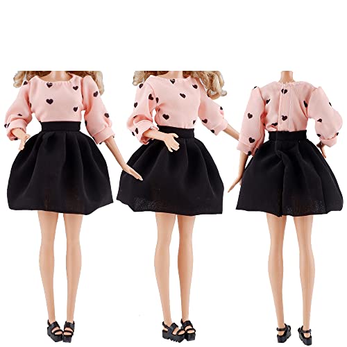 E-TING Handmade Doll Clothes Short Skirt Jumpsuits Office Style Wears Dress for 11.5 inches Girl Dolls (3 Sets)