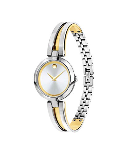 Movado Women's Aleena Two-Tone Watch with a Concave Dot Museum Dial, Gold/Silver (Model 607150)