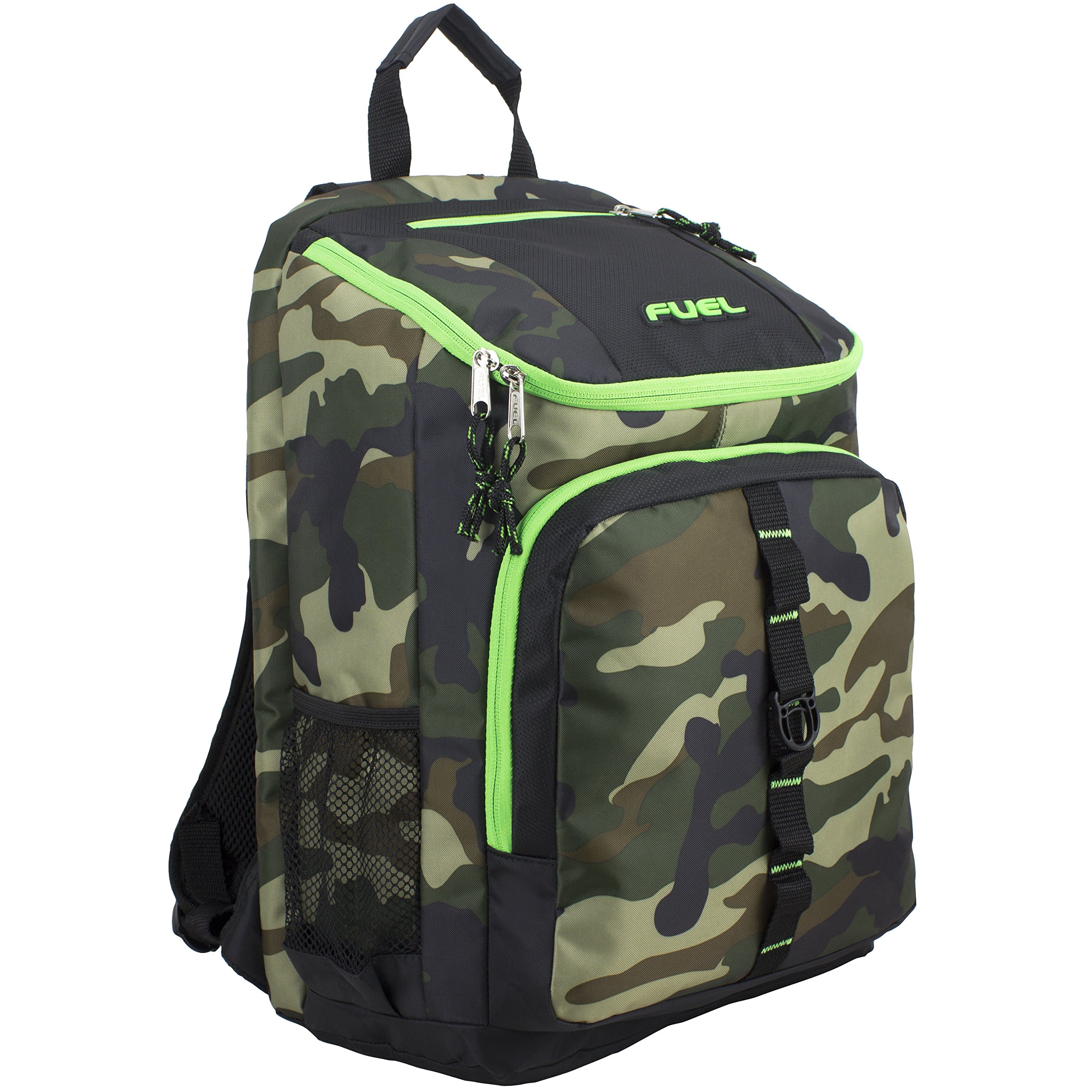 FUEL Top Load Multipurpose Backpack, Extra Large Main Compartment w/Easy Access, Padded Back w/Adjustable Comfort Straps, Front Molle Loops - Army Camo