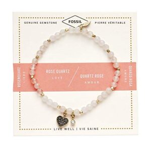 fossil women's rose gold-tone beaded bracelet, color: rose gold (model: ja6922710)