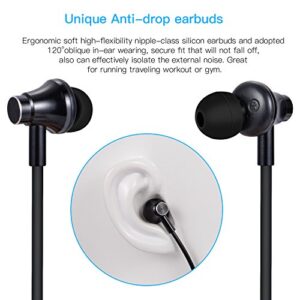 KINDEN Air Tube Headsets - Anti-Drop Headphones Earbuds Binaural Earphone with Microphone,3.5mm Jack for Cell Phones PC MP3 Pad (Black)