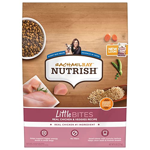 Rachael Ray Nutrish Little Bites Dry Dog Food, Chicken & Veggies Recipe for Small Breeds, 6 Pounds