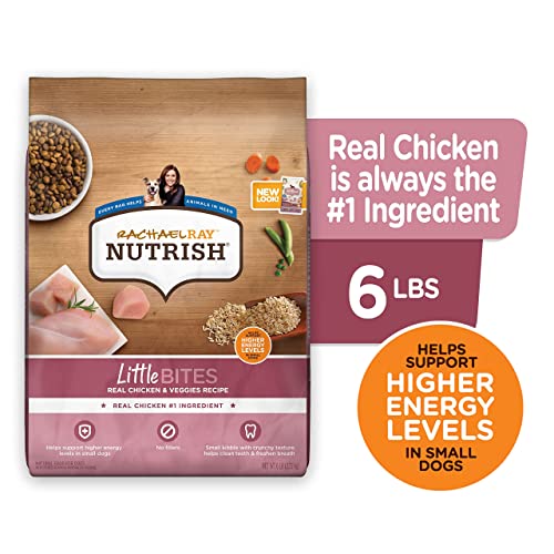 Rachael Ray Nutrish Little Bites Dry Dog Food, Chicken & Veggies Recipe for Small Breeds, 6 Pounds