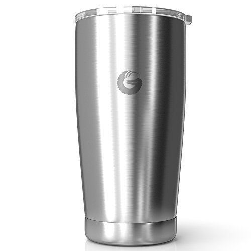 Coffee Gator Coffee Travel Mug - 20 oz Stainless-Steel, Vacuum Insulated Tea and Coffee Tumbler for Women and Men with Leakproof Lid & Paperless Dripper, Silver