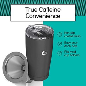 Coffee Gator Coffee Travel Mug - 20 oz Stainless-Steel, Vacuum Insulated Tea and Coffee Tumbler for Women and Men with Leakproof Lid & Paperless Dripper, Silver