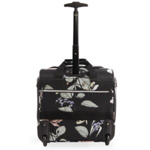 BEBE Women's Valentina-Wheeled Under The Seat Carry-on Bag, Telescoping Handles, Black Floral, One Size