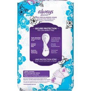 Always Discreet, Incontinence Light Pads, 3 Drops, 30 Pads each (Value Pack of 6)