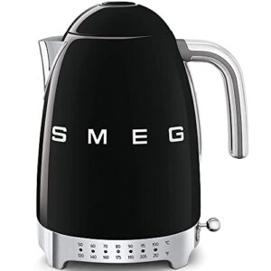 smeg black stainless steel 50's retro variable temperature kettle