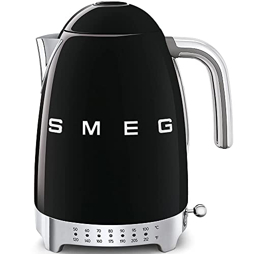 Smeg Black Stainless Steel 50's Retro Variable Temperature Kettle