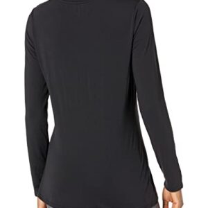 Amazon Essentials Women's Tech Stretch Long-Sleeve T-Shirt (Available in Plus Size), Black, Large