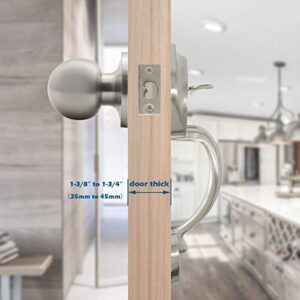 Gobrico Satin Nickel Exterior Door HandleSet for Right and Left Handed Door-1 Pack