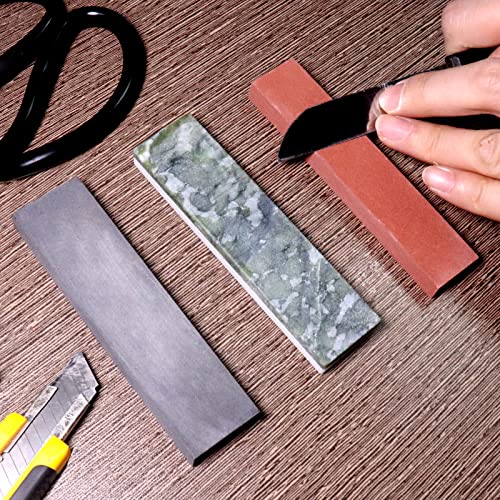 CBRIGHT Sharpening Stone Set - 3pcs Knife Sharpener Grinding and Polishing Pocket Size Whetstone Set Polishing Assorted Size Oil Stone (8000#-10000#,800#,320#)