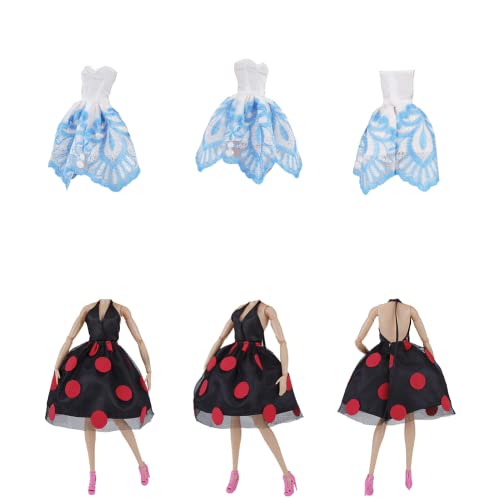 E-TING Lot 15 Items = 5 Sets Fashion Casual Wear Clothes/Outfit with 10 Pair Shoes for Girl Doll Random Style (Casual Wear Clothes + Short Skirt)