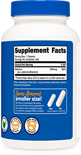 Nutricost Selenium 200mcg, 240 Vegetarian Capsules, Non-GMO, Gluten Free L-Selenomethionine