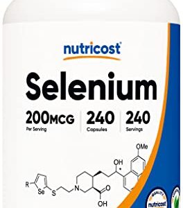 Nutricost Selenium 200mcg, 240 Vegetarian Capsules, Non-GMO, Gluten Free L-Selenomethionine