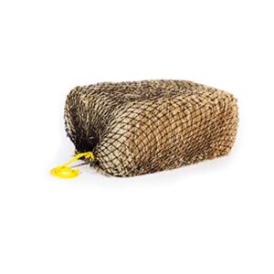 texas haynet - square net hay holder for horses - durable nylon square bale hay net slow feed - american made hay rope net - easily fits bales 36x18x18” with 1.5” holes