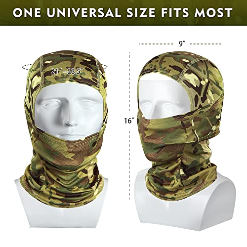 Military Camo Face Mask Bandana Balaclava Hood Headwear for Men Women Tactical Training Cycling Ski Wind-Resistant Hunting