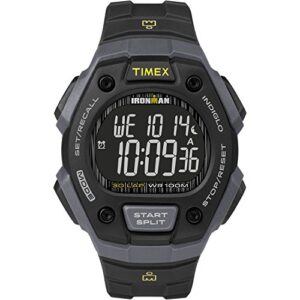 timex men's ironman classic 30 38mm watch – gray & black case negative display with black resin strap