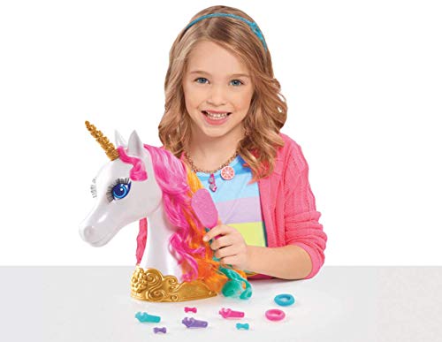 Barbie Dreamtopia Unicorn Styling Head, 10-pieces, Kids Toys for Ages 3 Up by Just Play