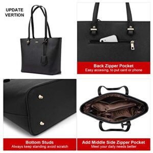 Handbags for Women Tote Bag Shoulder Bags Fashion Satchel Top Handle Structured Purse Set Designer Purses 3PCS PU Stand Gift Classical Black