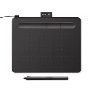 wacom intuos small graphics drawing tablet, includes training & software; 4 customizable expresskeys compatible with chromebook mac android & windows, drawing, photo/video editing, design & education