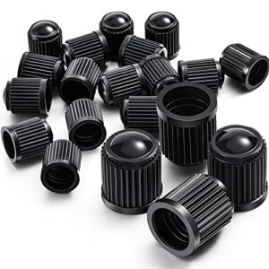 20 pack tyre valve dust caps for car, motorbike, trucks, bike, bicycle (black)