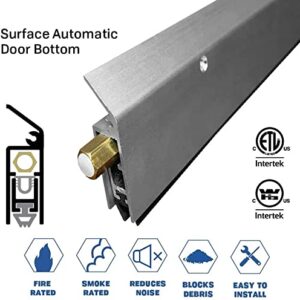 Fire Rated/Light Duty/Surface Mounted Automatic Door Bottom (7123CA) with Solid Rubber Extrusion, SMS # 6 x 1'' Supplied, (48'' L x 19/32" W x 2" H)