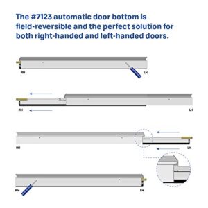 Fire Rated/Light Duty/Surface Mounted Automatic Door Bottom (7123CA) with Solid Rubber Extrusion, SMS # 6 x 1'' Supplied, (48'' L x 19/32" W x 2" H)