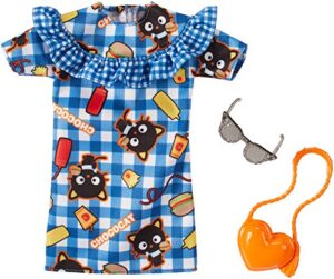 barbie hello kitty chococat blue plaid dress fashion pack