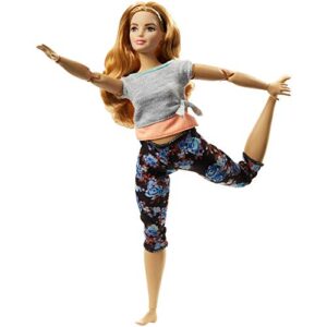 barbie made to move dolls with 22 joints and yoga clothes, floral, pleach