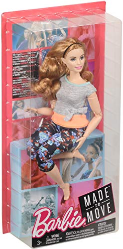 Barbie Made to Move Dolls with 22 Joints and Yoga Clothes, Floral, Pleach