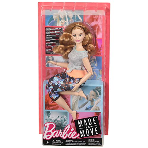 Barbie Made to Move Dolls with 22 Joints and Yoga Clothes, Floral, Pleach