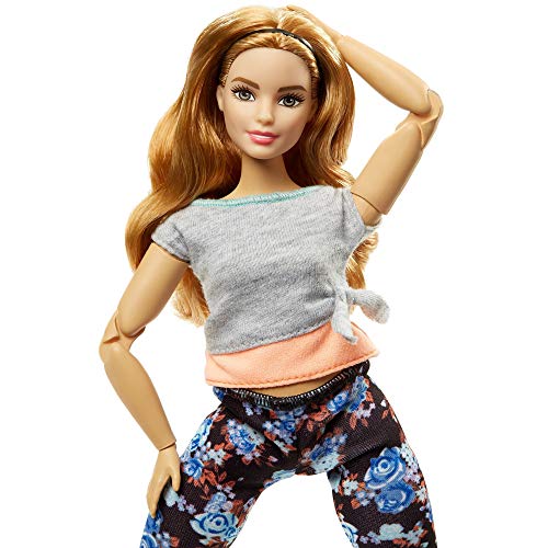 Barbie Made to Move Dolls with 22 Joints and Yoga Clothes, Floral, Pleach