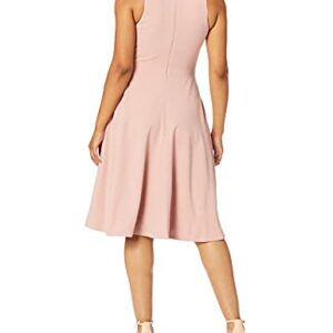 Dress the Population Women's Catalina Solid Sleeveless Fit & Flare Midi Dress, Blush, XS