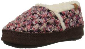 acorn unisex-child l'il jam moc slipper, raspberry, 3-4 big kid