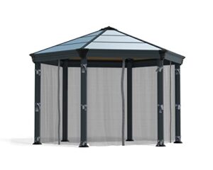 palram - canopia roma/monaco garden gazebo netting set gray - 6 pieces